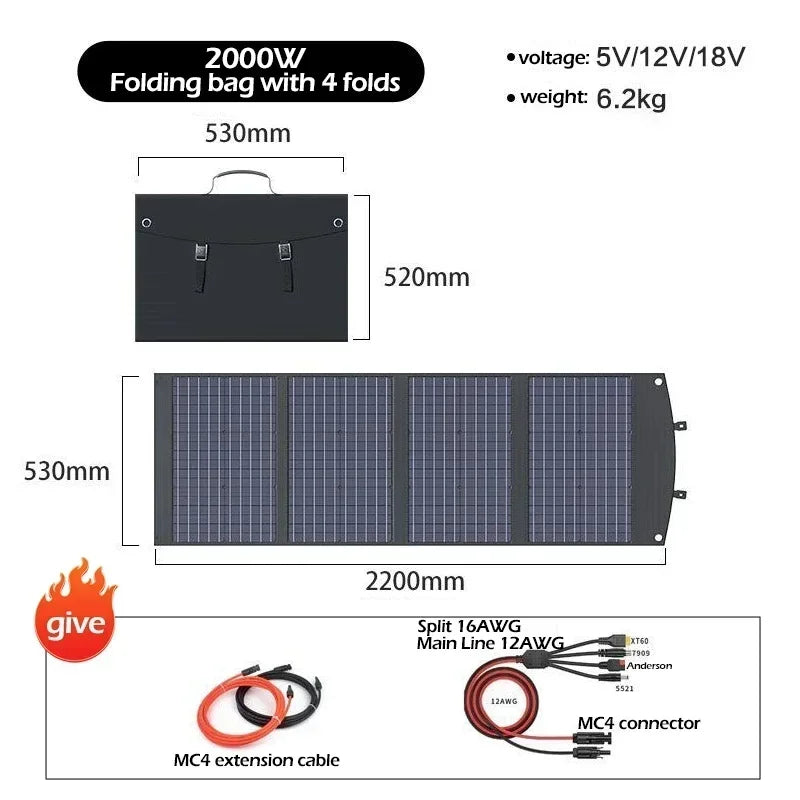 Flexible, Foldable, High Efficiency Solar Panel, Travel & Phone & Boat ...