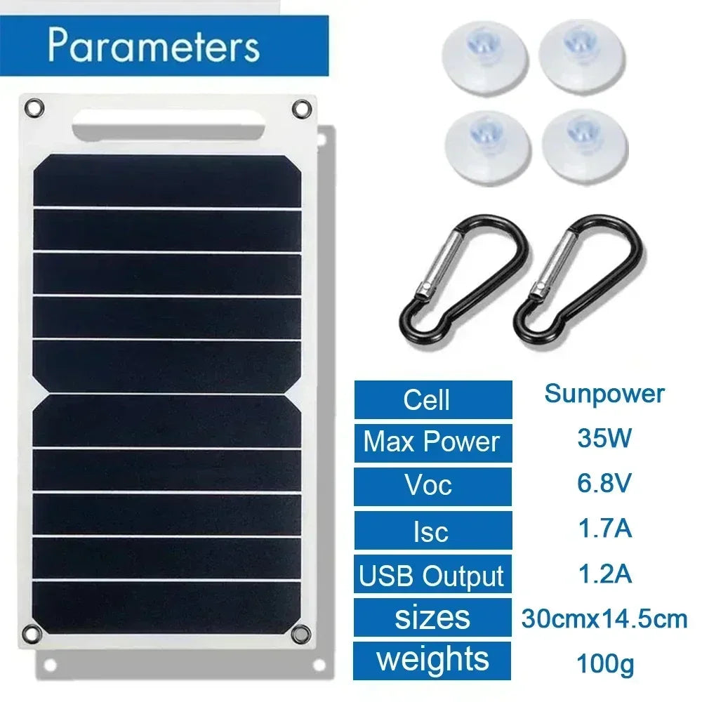 Sunpower Portable 5V 35WSolar Panel with USB Safe Stabilize Charger fo ...